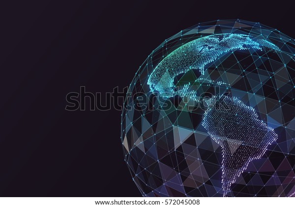 Abstract Map Global Telecommunications Network Stock Illustration 572045008