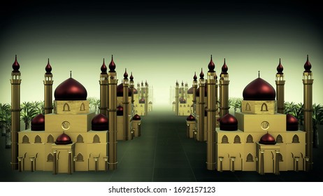 Abstract Masjid Background 3d Render Stock Illustration 1692157123 ...