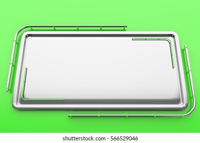 Abstract Metal Banner Rectangular Brushed Metal Stock Illustration ...