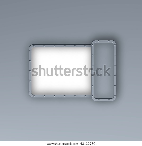 Abstract Metal Frame Border Background Rivets Stock Illustration ...
