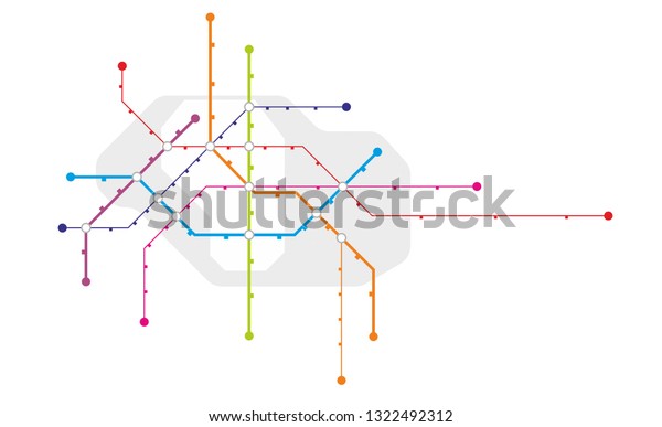 Abstract Metro System Map Stations Different Stock Illustration ...