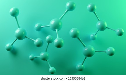 Abstract Molecule Background 3d Rendering Stock Illustration 1555388462 ...