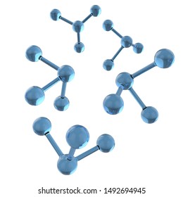 3d Rendering Illustration Molecules Design Atoms Stock Illustration ...