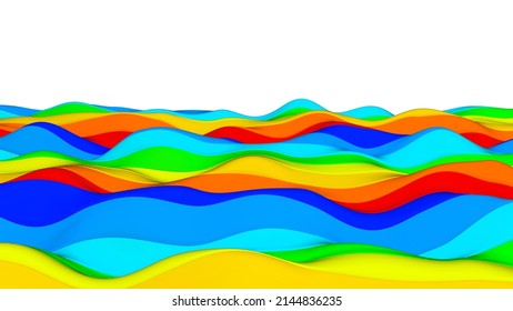 Abstract Multi Color Wave Pattern 3d Stock Illustration 2144836235 ...