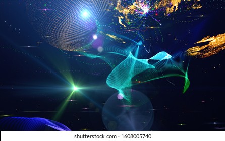 Abstract Space Background Science Fiction Wallpaper: ภาพประกอบสต็อก ...