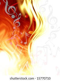 Music Notes On Fire Like Background Stock Illustration 15770614 ...