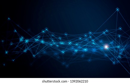 Abstract Network Connection Structure Big Data Stock Illustration ...
