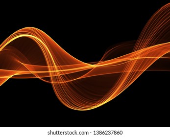 Abstract Orange Waves Background Template Design Stock Illustration ...