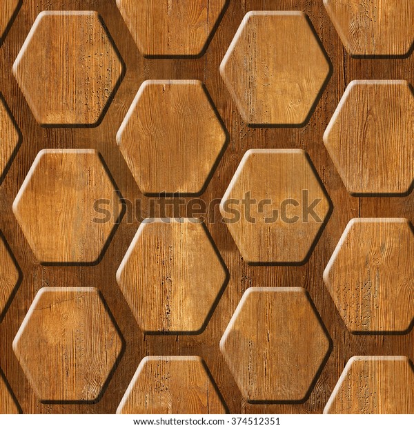 Abstract Paneling Pattern Decorative Hexagonal Grid Stock Illustration ...