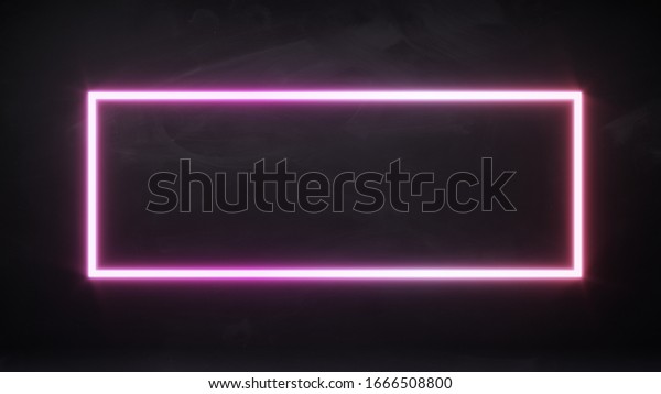 Abstract Pink Neon Lighting Rectangular Frame Stock Illustration ...