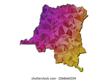 Abstract Polygon Map Dem Rep Congo Stock Illustration 2068660334