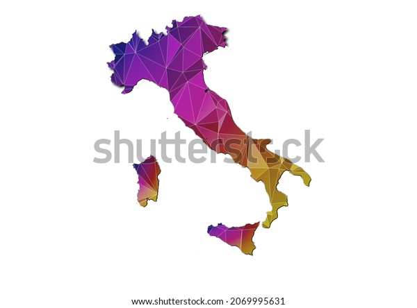 Abstract Polygon Map Italy Italy Concept Stock Illustration 2069995631 ...