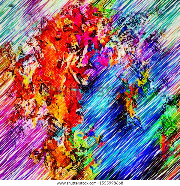Abstract Psychedelic Background Texture Applying Underpainting Stock ...