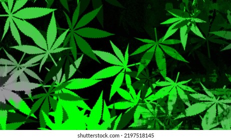 Abstract Psychedelic Cannabis Leaf Pattern Background Stock ...
