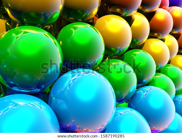 Abstract Rainbow Balls Background Wallpaper Group Stock Illustration ...