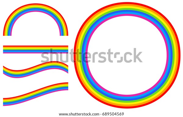 Abstract Rainbow Element On White Simple Stock Illustration 689504569 ...
