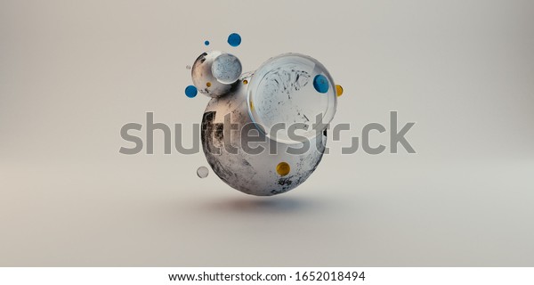 Abstract Realistic 3d Rendering Geometric Shapes Stock Illustration ...