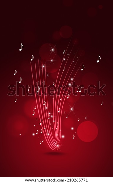 Abstract Red Background Music Notes Lights Stock Illustration 210265771 ...