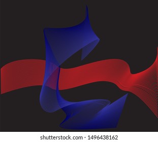 Abstract Red Blue Curve Pattern On Stock Illustration 1496438162 ...