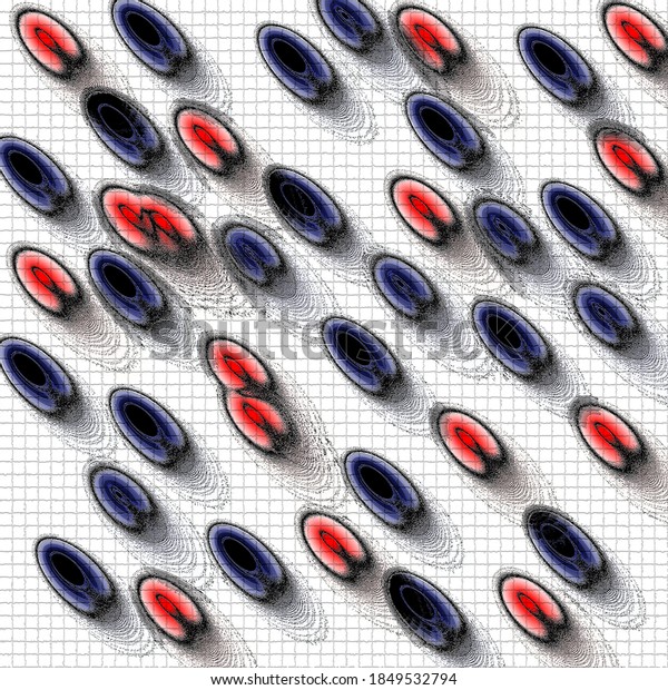 Abstract Red Blue Oval Pattern On Stock Illustration 1849532794 ...