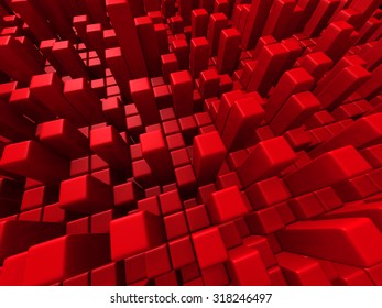 Abstract Red Cube Blocks Background 3d Stock Illustration 318246497 ...