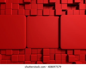 Abstract Red Cube Blocks Wall Background Stock Illustration 408097579 ...