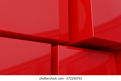 Abstract Red Cubes Background 3d Illustration Stock Illustration ...
