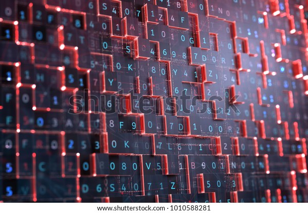 Abstract Red Digital Background 3d Illustration Stock Illustration ...