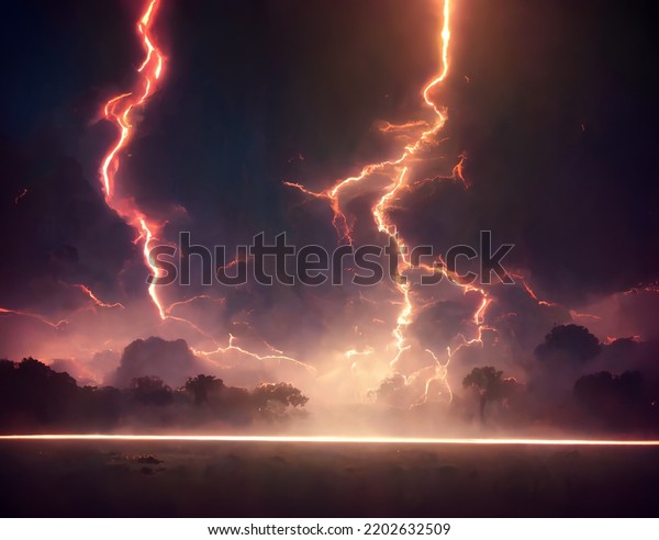 Abstract Red Lightning Background Image Lightning Stock Illustration ...