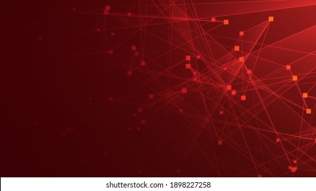 Abstract Red Polygon Tech Network Connect Stock Illustration 1898227258 ...