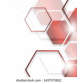 Abstract Red Technical Background Hexagon Stock Illustration 1437575852 ...