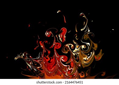 Abstract Red Yellow Flame Pattern On Stock Illustration 2164476451 ...