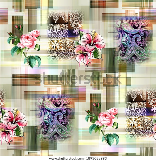 Abstract Seamless Colorful Pattern Designs Fabric Stock Illustration ...