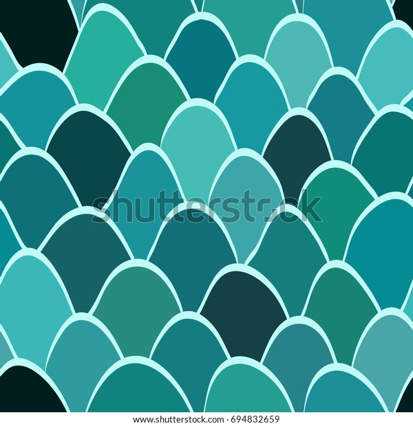 Abstract Seamless Pattern Scale Turquoise Green Stock Illustration ...