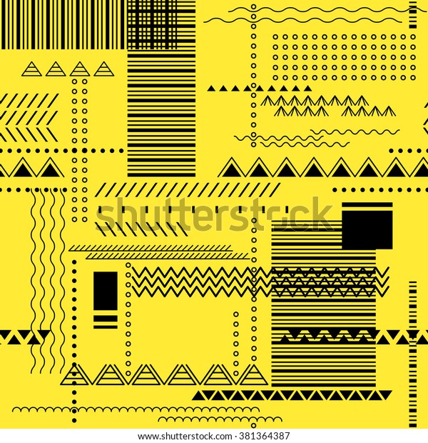Abstract Seamless Techno Pattern Geometric Pattern Stock Illustration ...