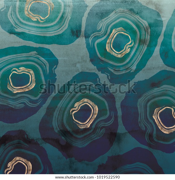 Abstract Sliced Geode Design Rose Gold Stock Illustration 1019522590