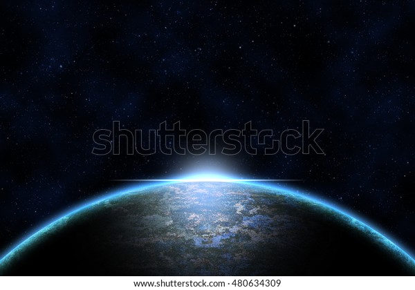 Abstract Space Theme Background Planet Light Stock Illustration ...