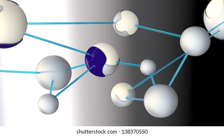 Abstract Spherical Objects Connected One Network Stock Illustration ...