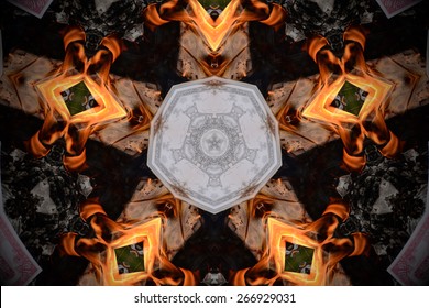 Abstract Star Flame Backgroundcreated Technique Bonfire Stock ...