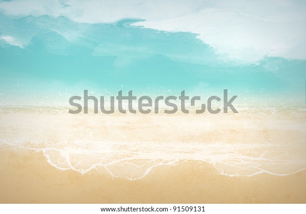 Abstract Stylized Landscape Beach Stock Illustration 91509131