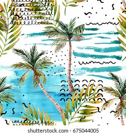 Abstract Summer Background Watercolor Art Illustration: ilustrações ...