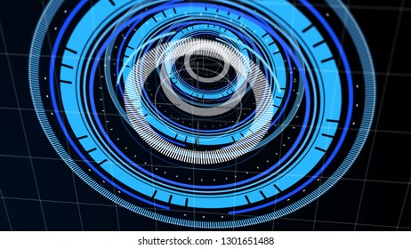 Abstract Surround Radar Interface On Mesh Stock Illustration 1301651488 ...