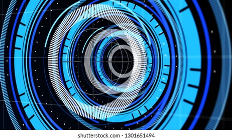 Abstract Surround Radar Interface On Mesh: ilustrações stock 1301651494 ...