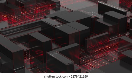 Abstract Technology Background Data Center 3d Stock Illustration ...