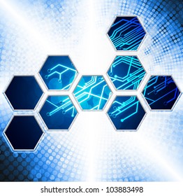 Abstract Technology Background Hexagon Shape Stock Illustration ...