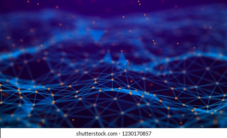 Abstract Technology Background Network Connection Artificial Stock ...