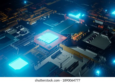 Abstract Technology Chip Processor Background Circuit Stock ...
