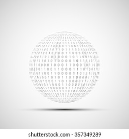 Binary Code Globe Vector Background Stock Vector (Royalty Free) 1262960611