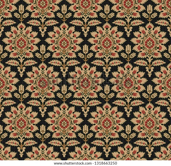 Abstract Traditional Black Background Pattern Stock Illustration 1318663250