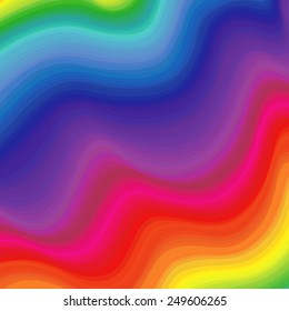 Abstract Wavy Rainbow Pattern Spectrum Colors Stock Illustration ...
